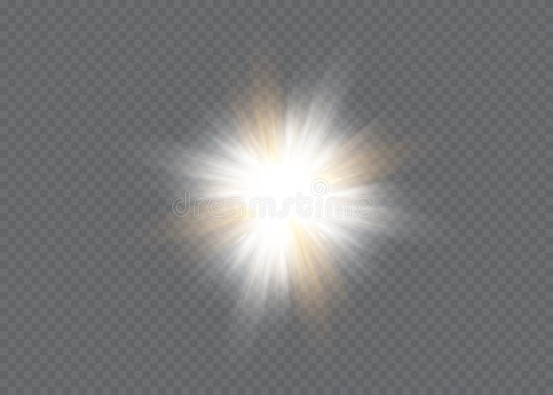 White Glowing Light Explodes on a Transparent Background. Sparkling ...
