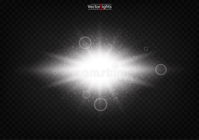 White Glowing Light Explodes on a Transparent Background. Stock Vector ...