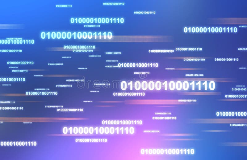 White Glowing Lines of Code Over Purple Background Stock Illustration ...