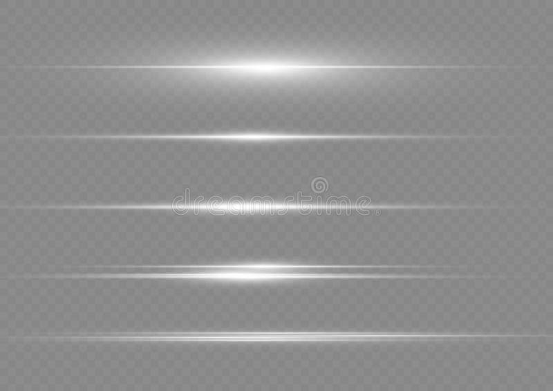 White Glowing Rays, Sparkle Horizontal Light Line Stock Vector ...