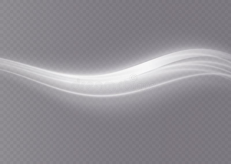 Light Trail Wave, White Line Speed, Twirl Effect Stock Vector ...