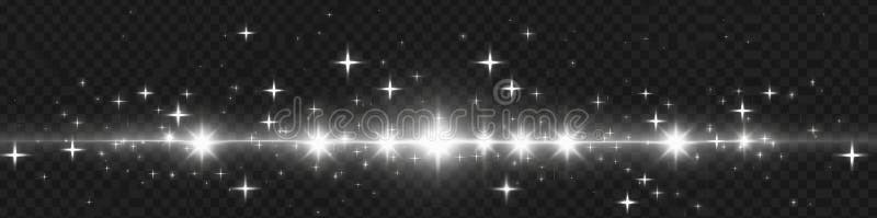 White Glowing Star Light Effect with Radiant Rays on Transparent ...