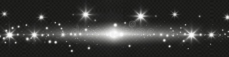 White Glowing Star Light Effect on Transparent Background - Sparkling ...