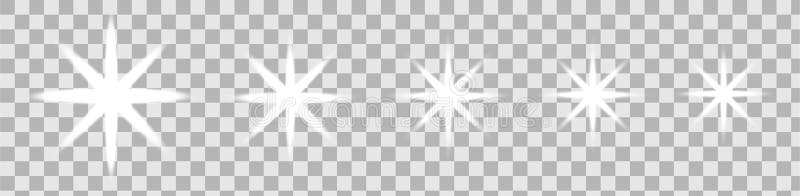 White Glowing Star Set on Transparent Backdrop. Magical Explosion with ...