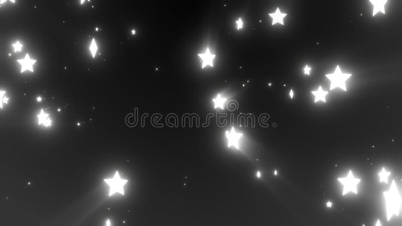 White Glowing Stars on a Black Background, Creating a High-contrast ...
