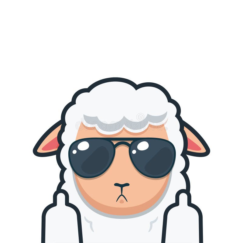 A White Goat with Middle Finger. Isolated Vector Illustration Stock ...