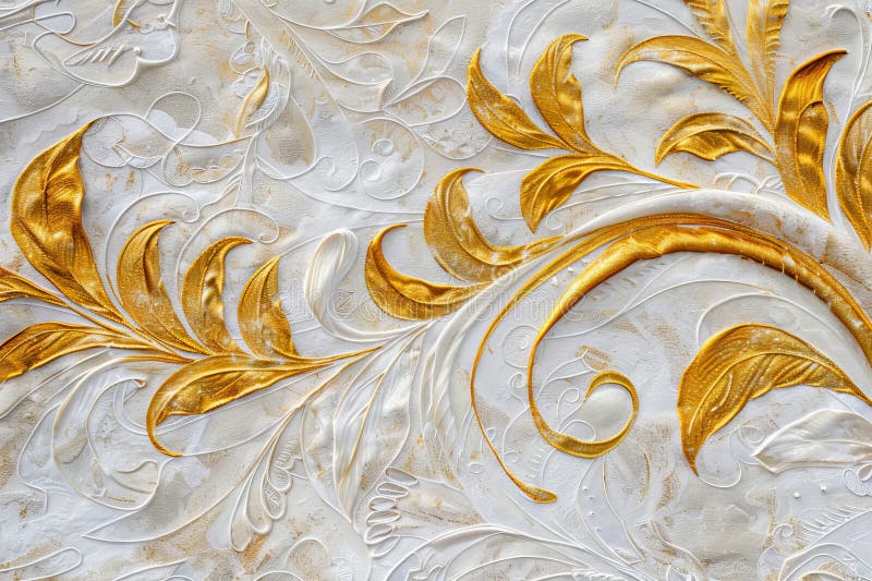 White and Gold Embroidery Texture Background, Abstract Embroidered ...