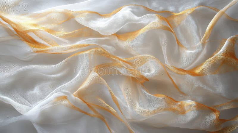 White and Gold Fabric Texture: Elegant Draped Silk Stock Illustration ...