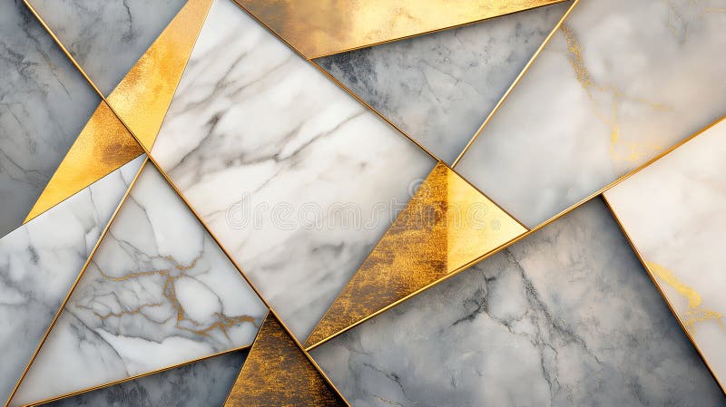 White and Gold Marble Pattern with Triangle. Stock Illustration ...
