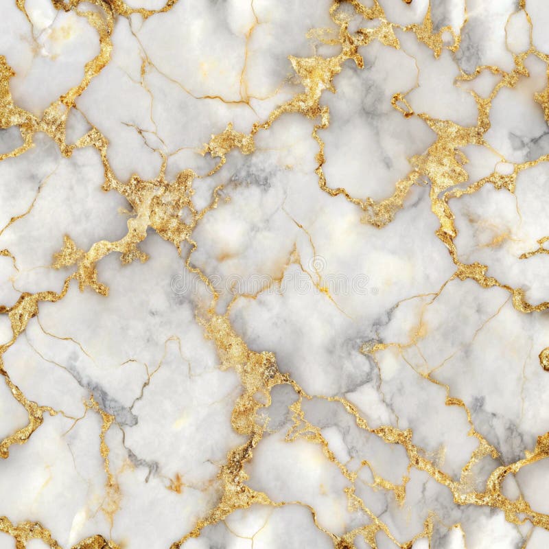White and Gold Marble Texture Collage for Design Stock Illustration ...