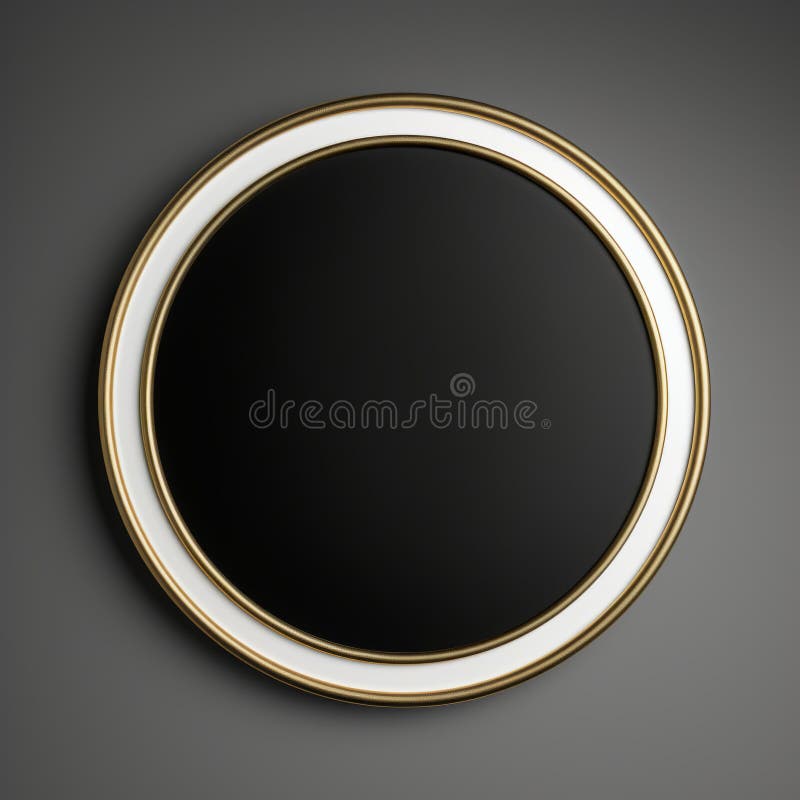 White Gold Minimalistic Round Picture Frame. Stock Photo - Image of ...