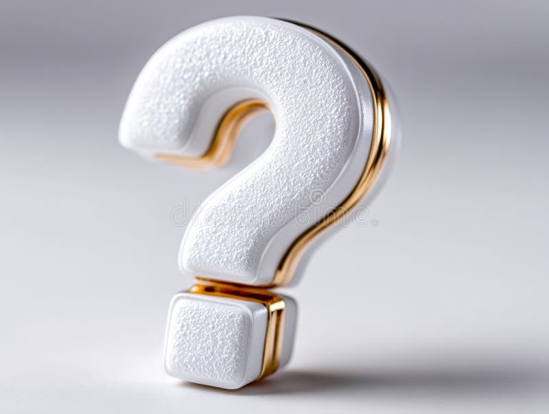A White and Gold Question Mark on a White Surface Stock Photo - Image ...
