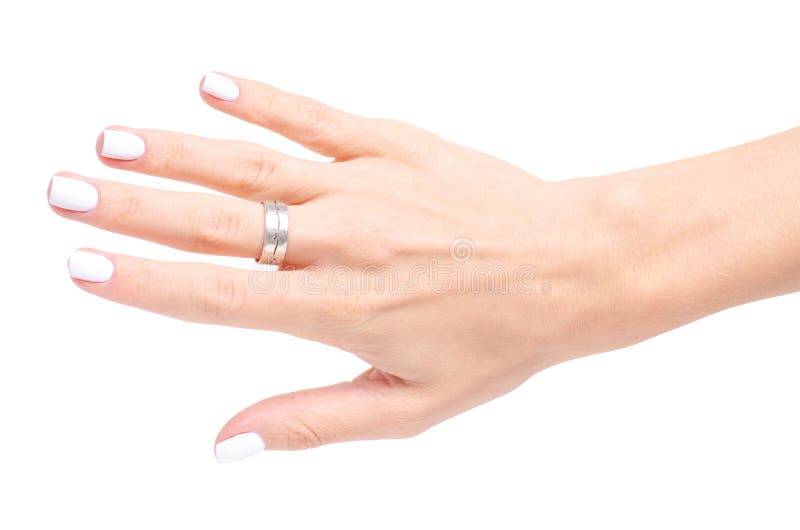 White gold ring in hand stock image. Image of beautiful - 127196817