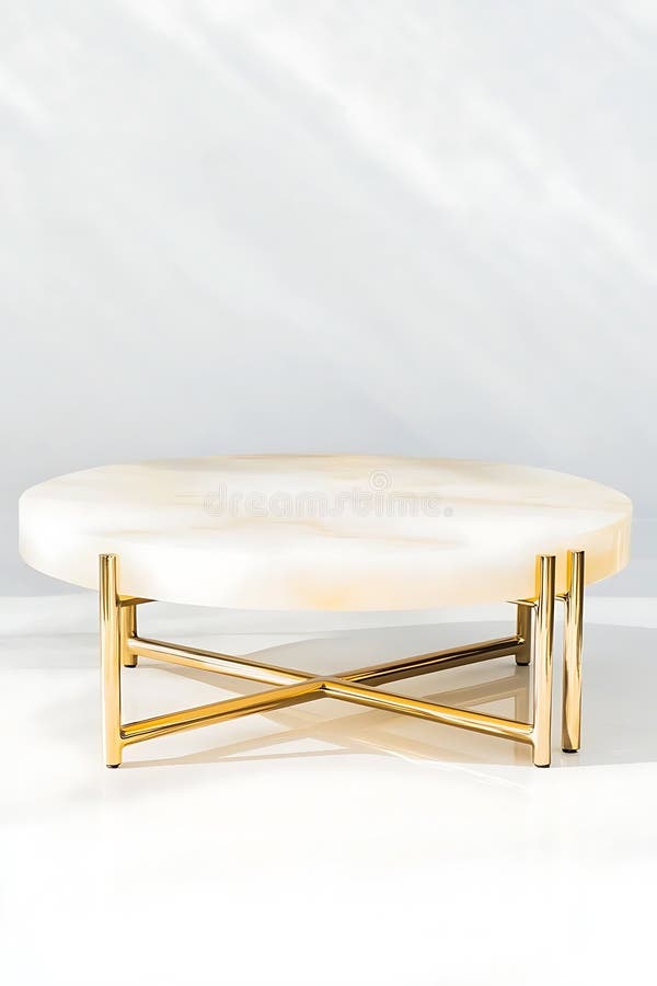 White and Gold Table with a Gold Frame Stock Illustration ...