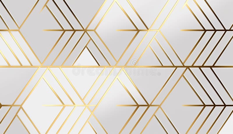 Best White Simple Abstract Geometric Vector Seamless Pattern with Gold ...