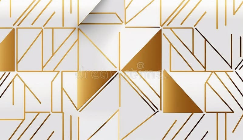 Best White Simple Abstract Geometric Vector Seamless Pattern with Gold ...