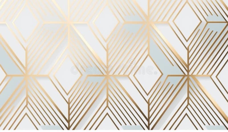 Best White Simple Abstract Geometric Vector Seamless Pattern with Gold ...