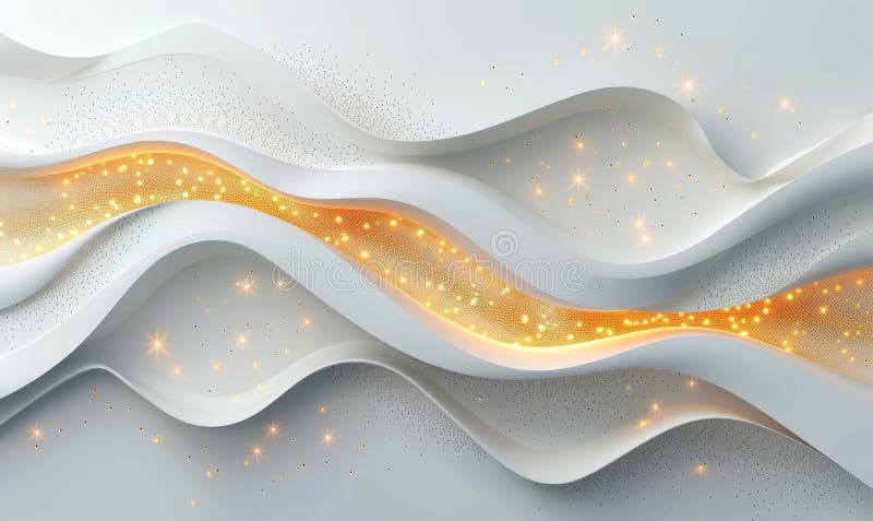 A White and Gold Wave Pattern with a Yellow Stripe, Illustrator ...