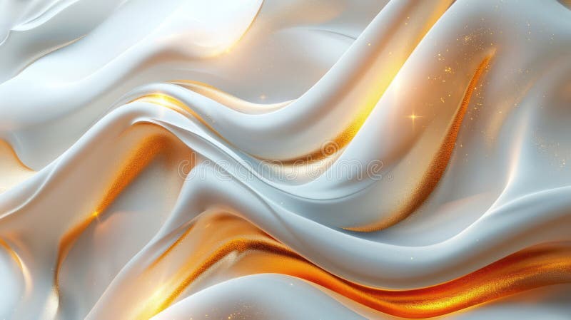 White Gold Waves - Modern Geometric Wallpaper Design Stock Illustration ...