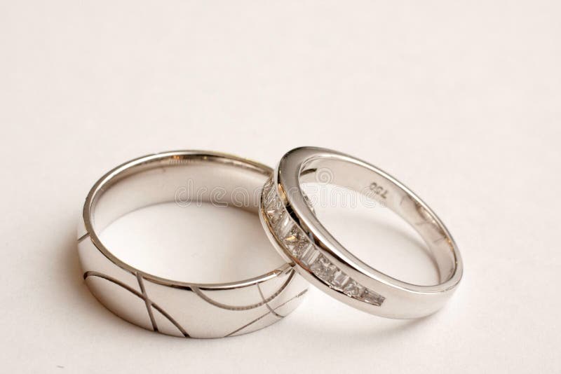 White Gold Wedding Rings stock image. Image of ring, partner - 8744133