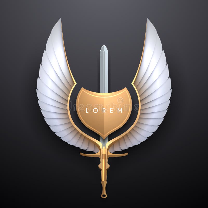 Sword Shield Wings Logo Stock Illustrations – 542 Sword Shield Wings ...