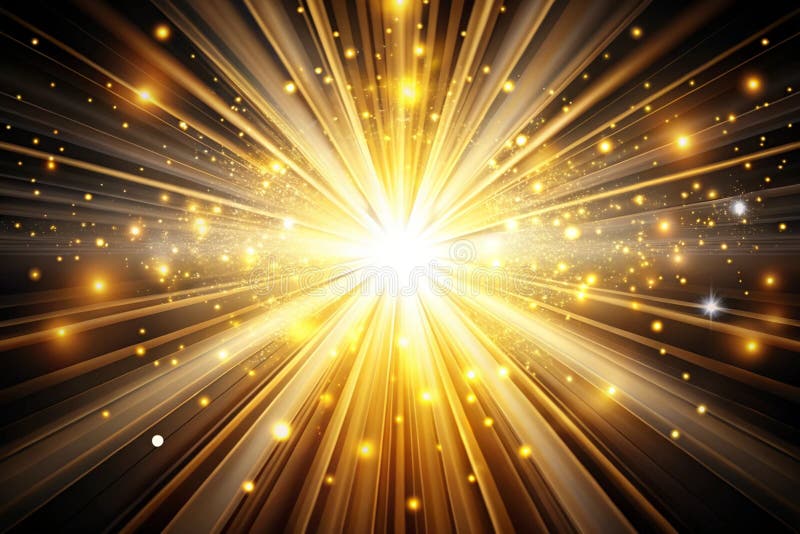 White and Golden Beams of Bright Light Stock Illustration ...