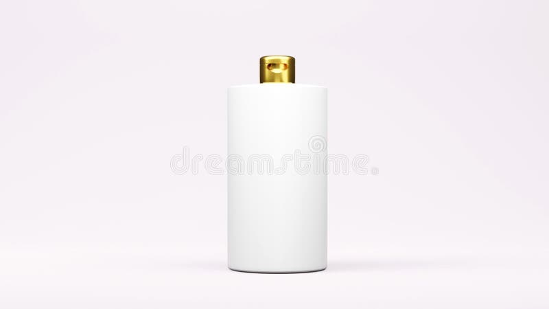 White and Golden Color Bottle Package 3D Rendering Stock Illustration ...