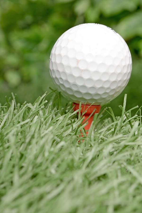 White Golf Ball on Artificial Turf Stock Photo - Image of gear, flag ...