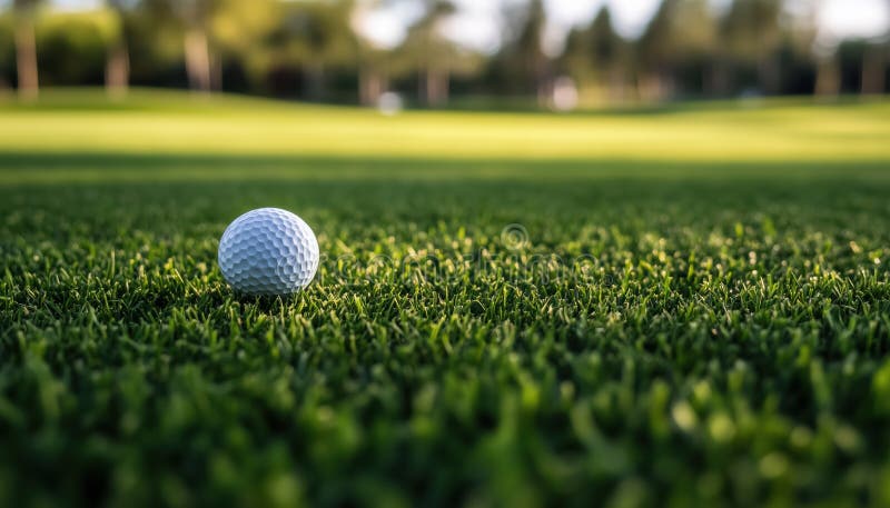 White Golf Ball Resting on the Green Grass - a Small Round White Object ...