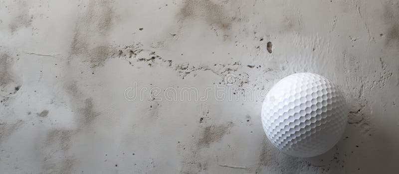 A White Golf Ball Rests on a Solid Concrete Surface Stock Image - Image ...