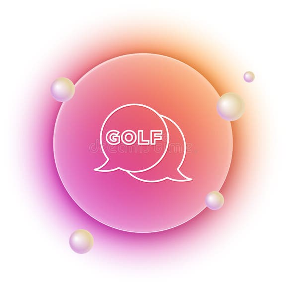 White Golf Label Icon Isolated on White Background. Orange and Pink ...