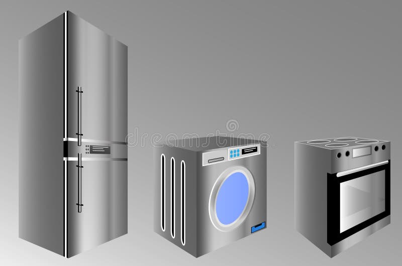 White goods stock vector. Illustration of group, indoors - 55242566