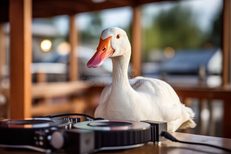 A White Goose As DJ Generative AI Stock Illustration - Illustration of ...