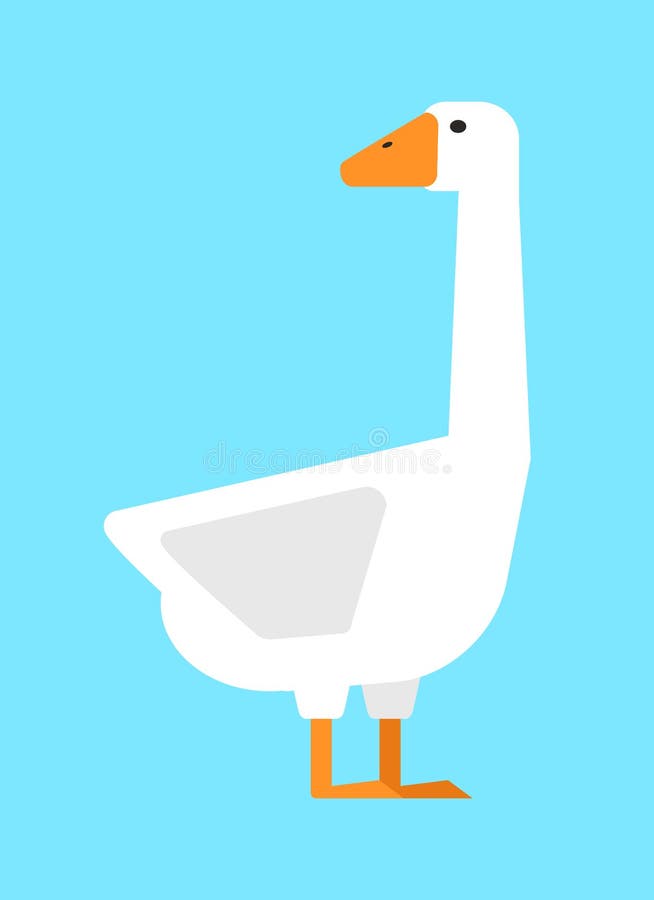 White Goose. Flat Icon Design. Stock Vector - Illustration of white ...