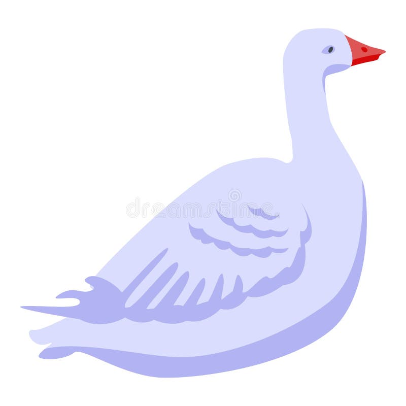 White Goose Icon, Isometric Style Stock Vector - Illustration of logo ...