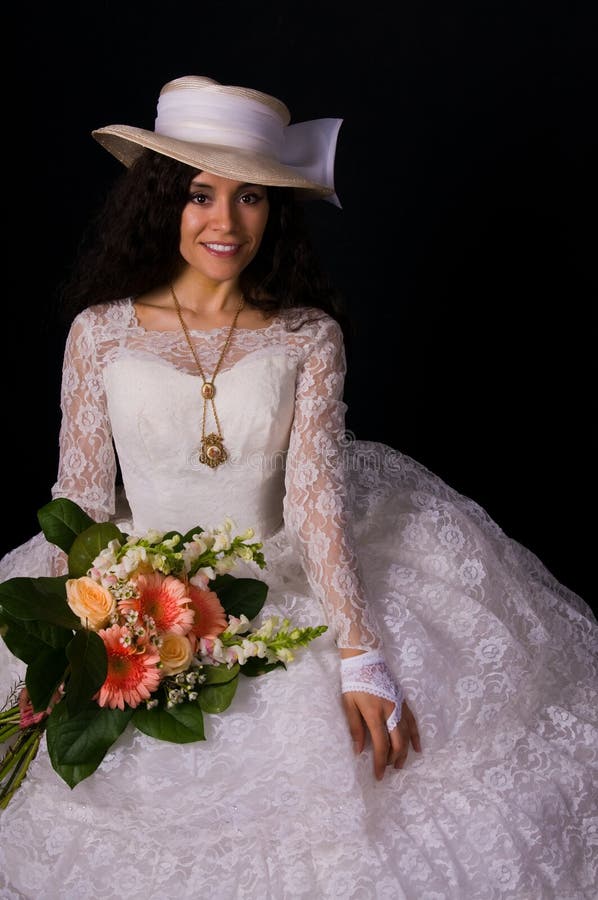 White gown stock image. Image of dress, colombian, lovely - 13602091