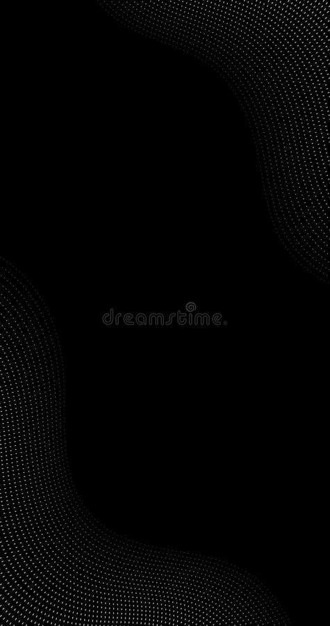 White Gradient Halftone Dots on Margin of Black Background Vector ...