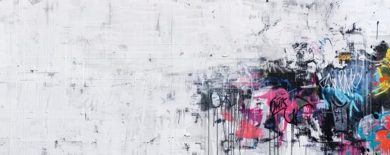 White Graffiti Wall: a White Wall with Faint Graffiti and Street Art ...