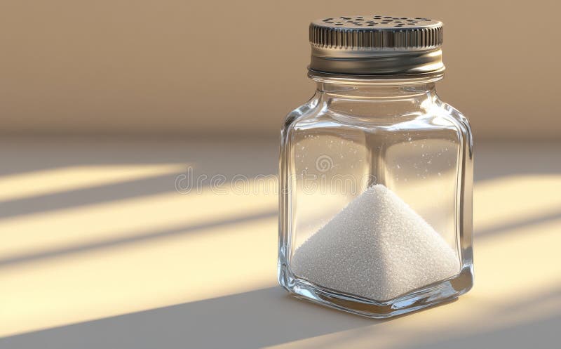 White Granular Substance Placed in a Transparent Glass Jar on a ...