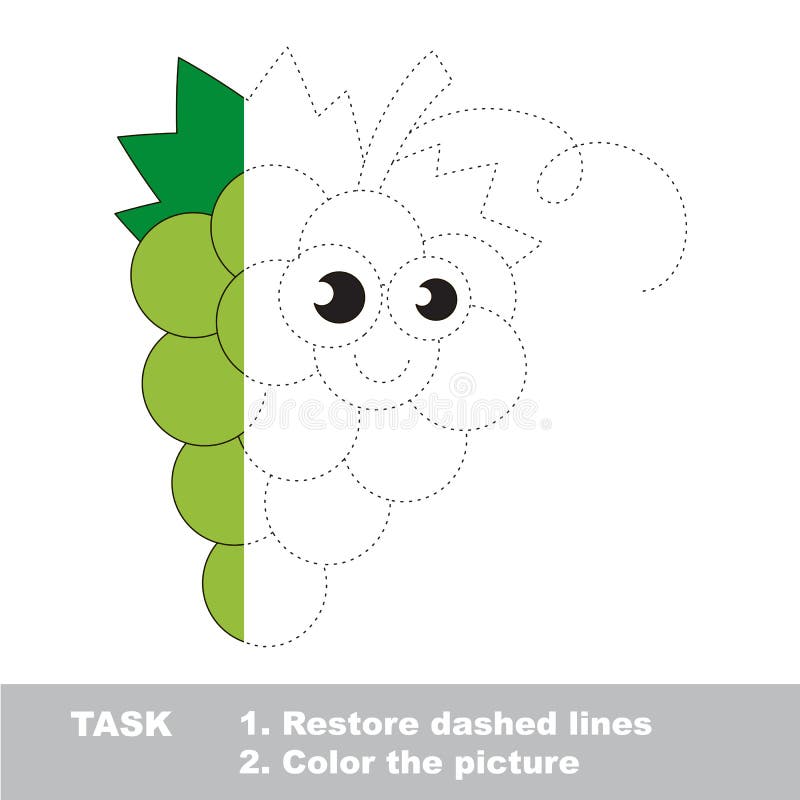 Trace Game White Grapes Stock Illustrations – 13 Trace Game White ...