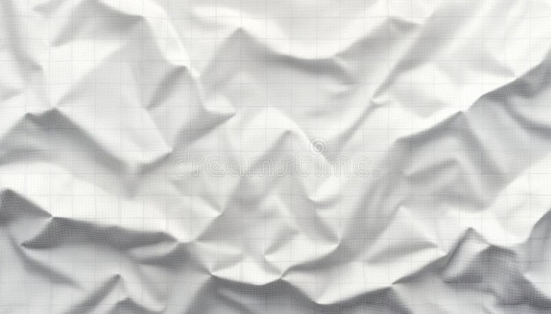 White Graph Paper Sheet Crumpled with Faint Grid Lines Creating ...