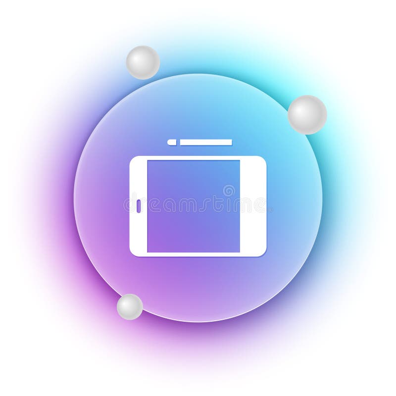 Tablet Circle Vector Icon Eps Stock Illustration - Illustration of ...