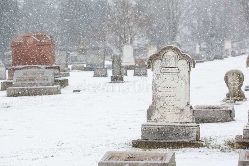 Graveyard in snow stock photo. Image of dramatic, funeral - 12272474
