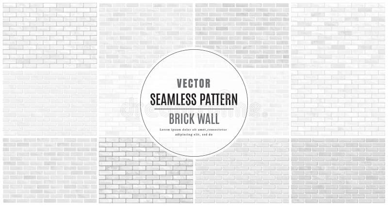 Block Brick Wall Seamless Pattern Collection Set Texture Background ...