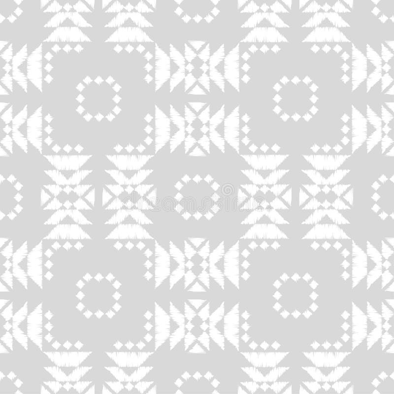 White and Gray Ethnic Boho Seamless Pattern. Scribble Texture ...
