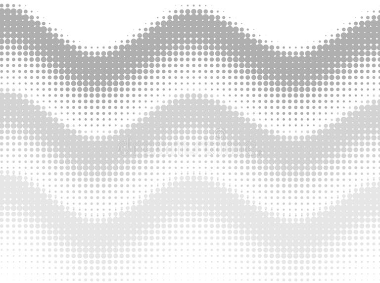 White Gray Halftone Dots on White Background, Wavy Dots Pattern ...