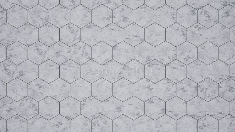 White Gray Marble Hexagon Flooring Tile Pattern Stock Illustration - Illustration of kitchen ...