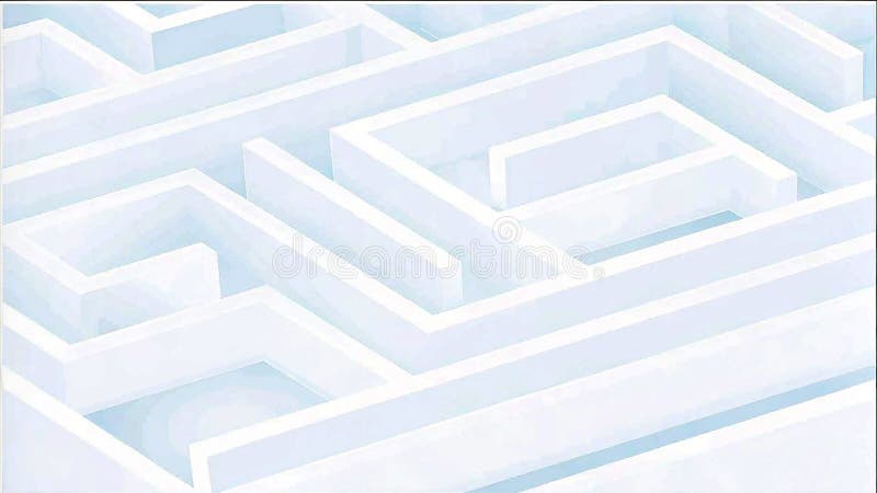 White-Gray Maze: Parallel Camera View Stock Illustration - Illustration ...