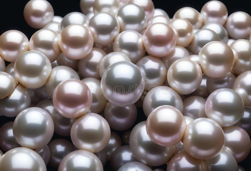 White and Gray Pearls on Black Background Stock Illustration ...