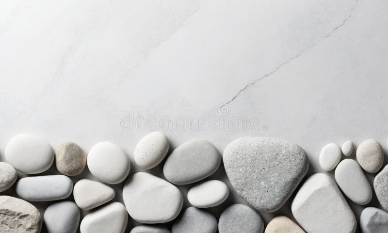 White and Gray Pebbles Arranged on a White Background Stock ...